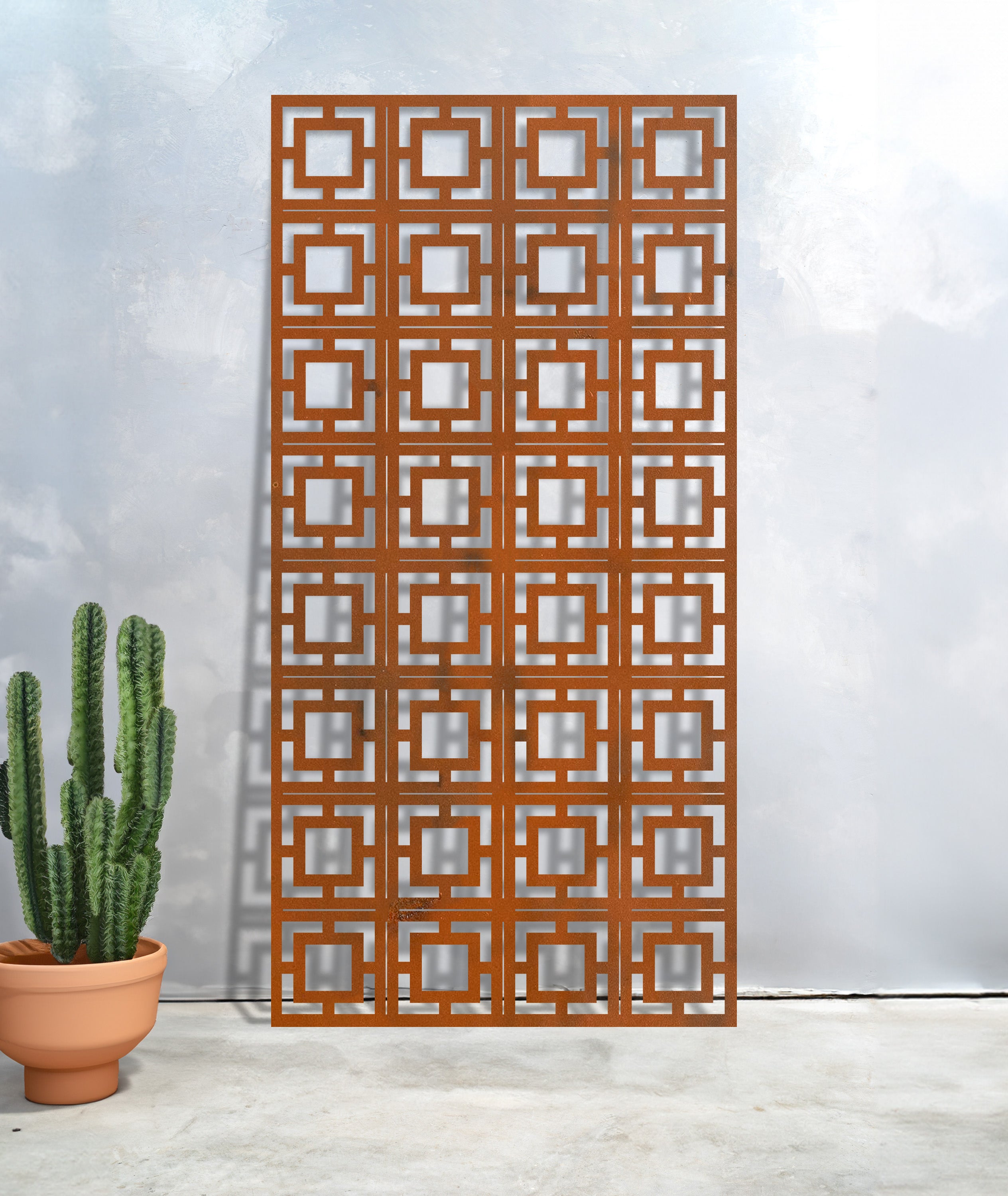 Breeze Block Square Decorative Screen | Entanglements Metal Art
