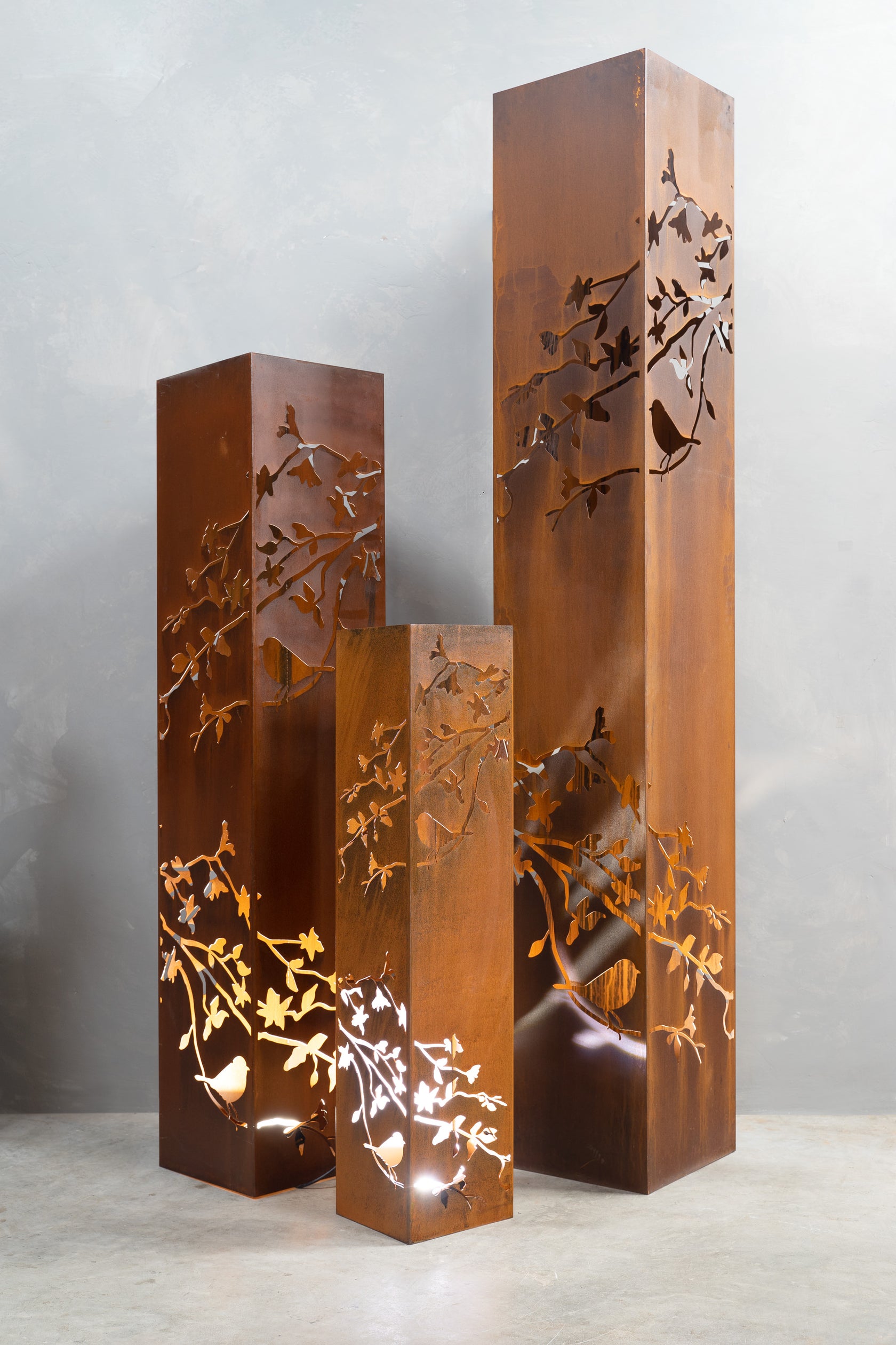 Summer Branch Light Towers | Entanglements Metal Art
