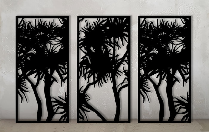Pandanus Screen Triptych – Entanglements
