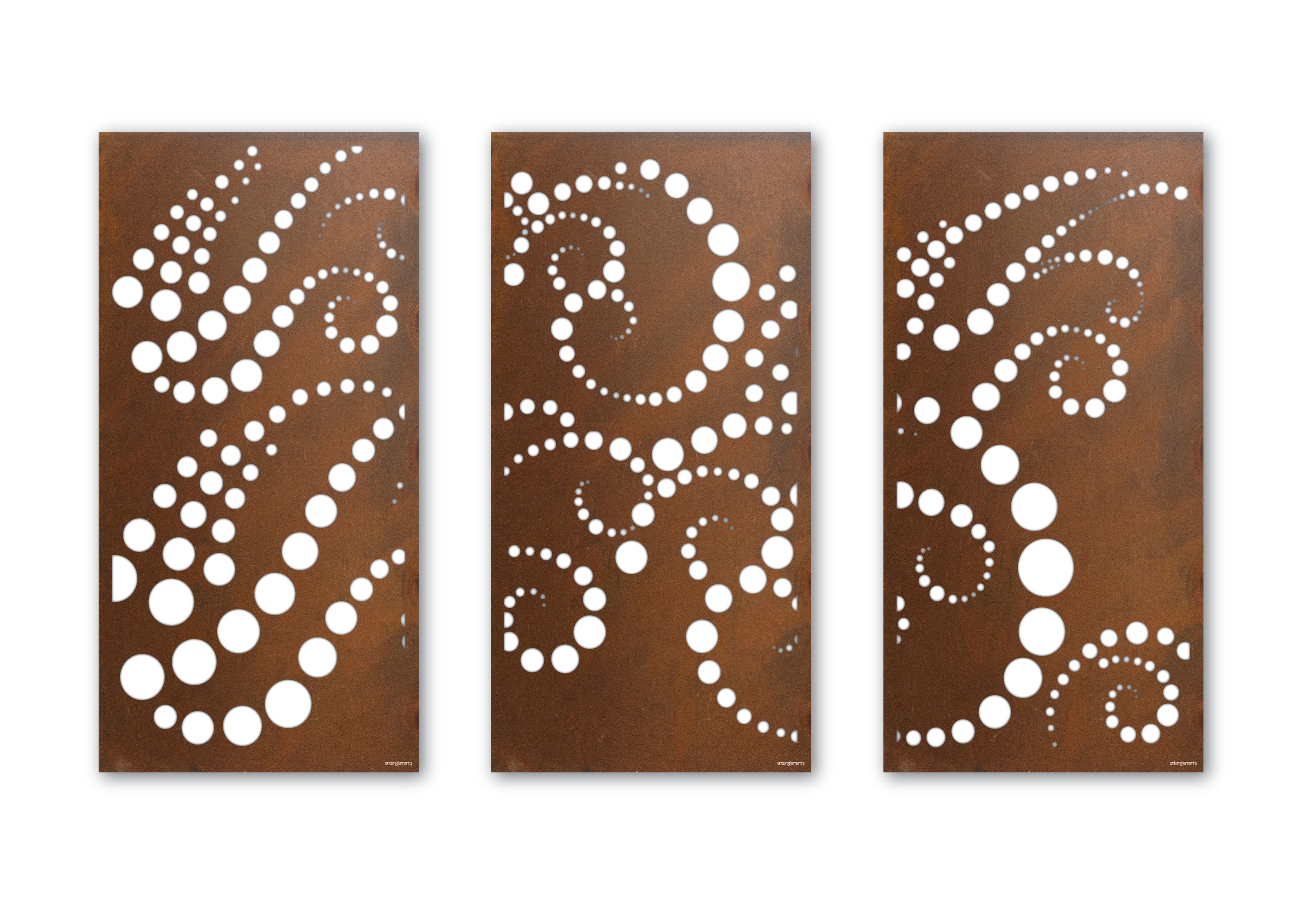 Bubble Wave Triptych-Outdoor Privacy Screen – Entanglements