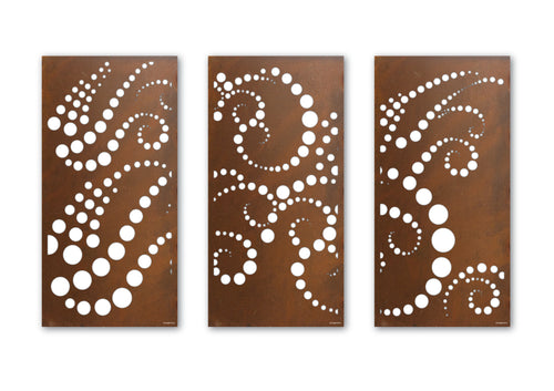 Bubble Wave Triptych-Outdoor Privacy Screen – Entanglements