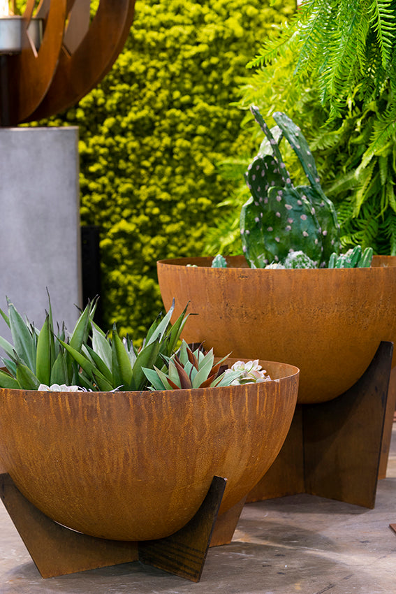 Round Ball Metal Planter | Entanglements Metal Art
